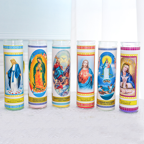 Wholesale Religious Paschal Altar 7 Days Glass Jar Candles Votive ...